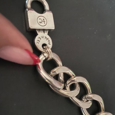 Oversized Thick Chain Womens Padlock Bracelet Chunky Key-lock Cuban ...