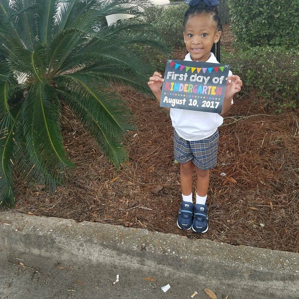 First Day of School Kindergarten With Custom Date Chalkboard Chalk Back ...