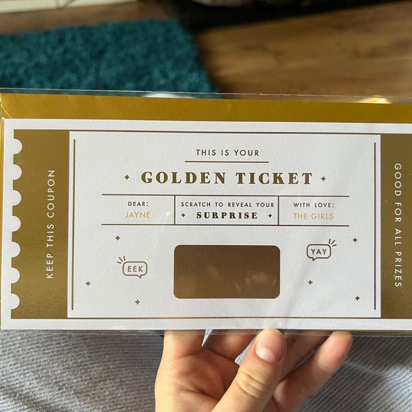 The Golden Ticket | Scratch & Reveal Surprise Ticket, Golden Ticket ...