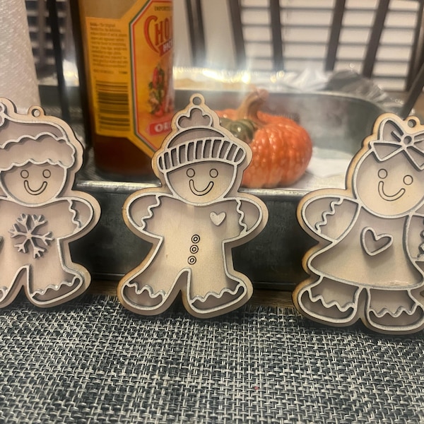 Christmas Ornament SVG, Glowforge File, Gingerbread Ornament File ...
