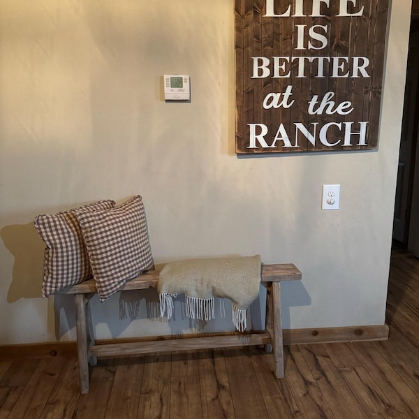 Antique Rustic Narrow Bench, Vintage Inspired Skinny Bench, 24x5.5 ...