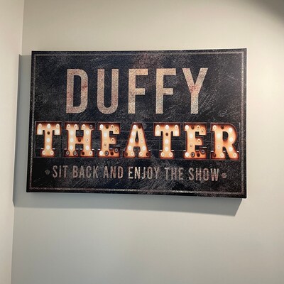 Personalized Cinema Sign, Media Room Decor, Movie Room Sign, Marque ...