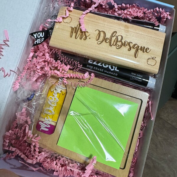 Personalized Teacher Gift Box Set With Dry Board Eraser, Markers ...