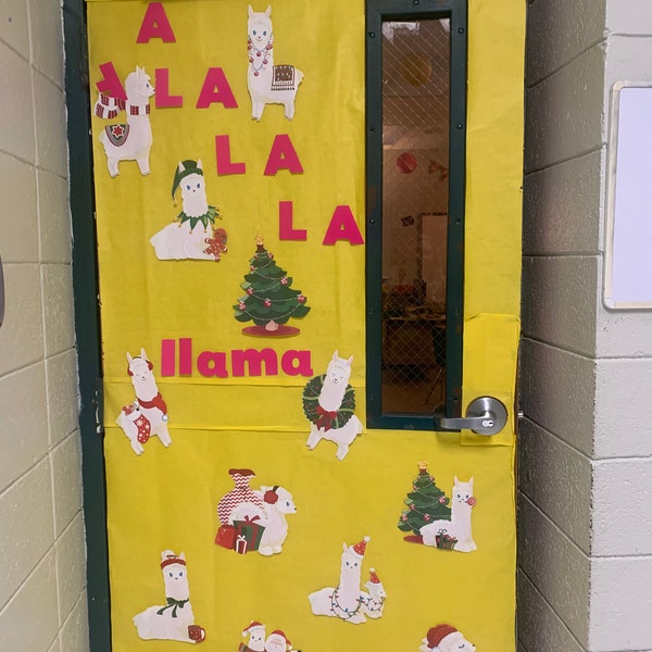 Christmas Llama Clipart. Llamas With Christmas Tree, Gifts, Santa, Noel ...