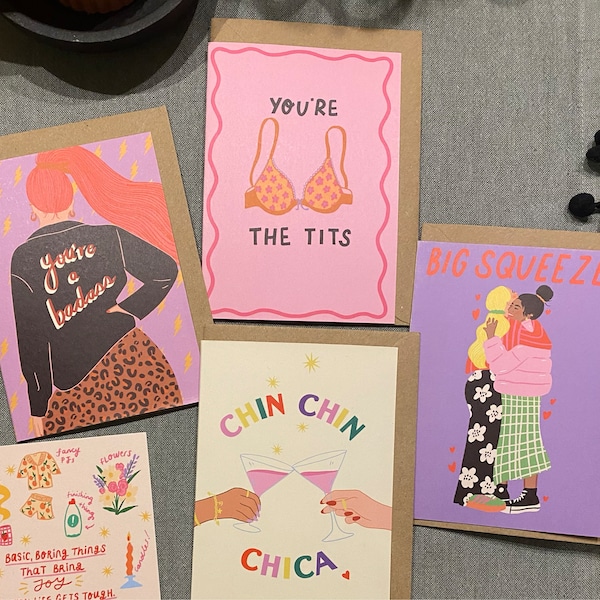 Empowered Women - Illustrated Postcard - Feminist Art - Etsy