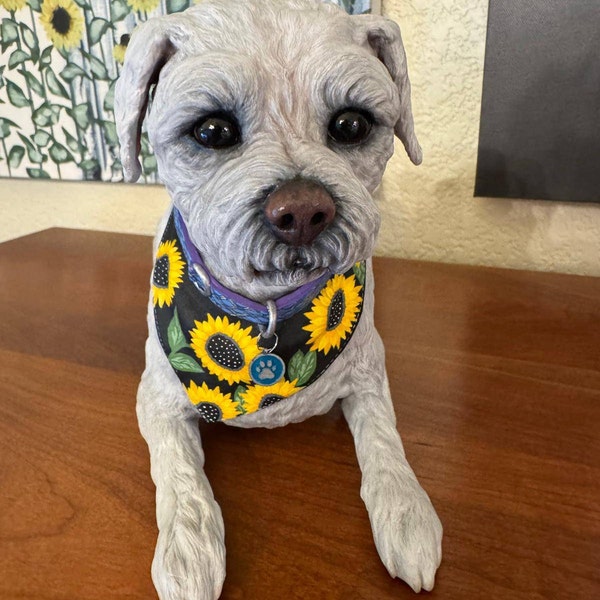 Dog Memorial Handcrafted Sculpture - Custom Pet Loss Dog Grief Figurine ...