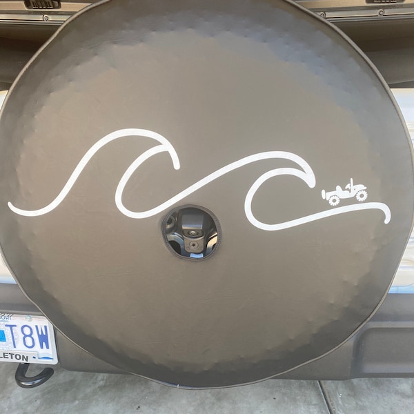 Beach Wave Tire Cover: Weatherproof, Heavy-duty, Vinyl - Etsy