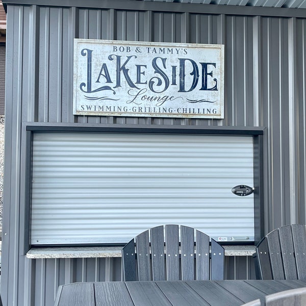 Lake House Sign Personalized Lakeside Lounge Signs Custom Family Name ...