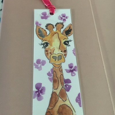 Giraffe Bookmark, Watercolor Giraffe, Giraffe Gifts for Women, Giraffe ...