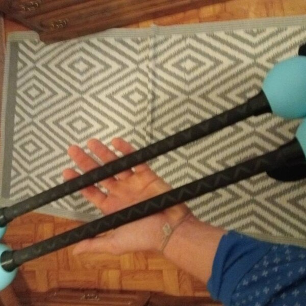 Wooden Buugeng UV Active Arctic Cyan, S Staff Handmade Flow Art Props ...