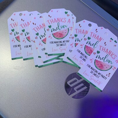 EDITABLE Watermelon Favor Tag, One in a Melon Thank You Tags, Pink ...