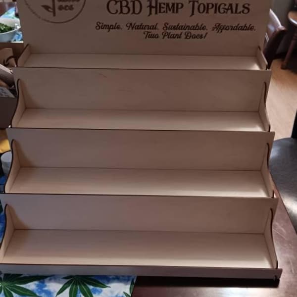 Custom Laser Engraved Display Stand: 4-tier Baltic Birch Shelves With ...