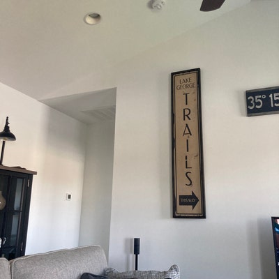 Trails Wood Sign, Rustic Trail Sign, Trail Lover Gift, Hiking Sign ...