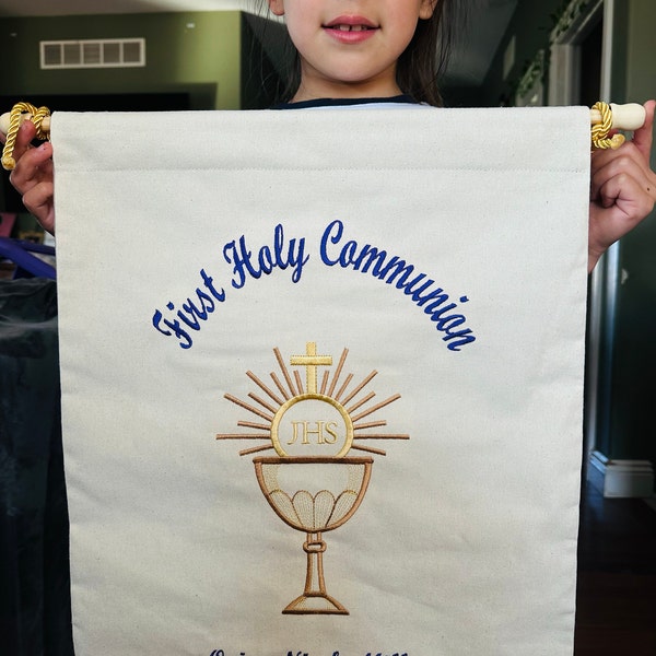 Personalized First Communion Banner - Embroidered - First Holy ...