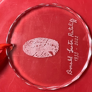 Fingerprint Hearts, Loss of Parent Gift Ornament, Death of Relative ...