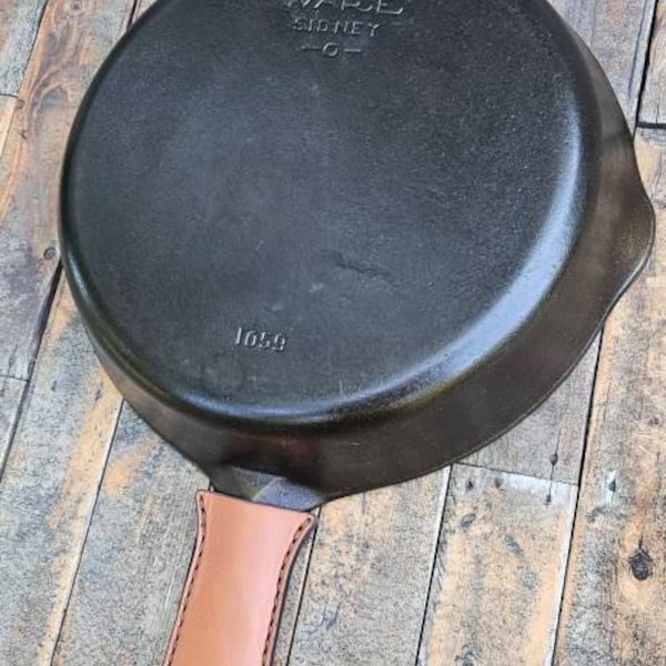 Hand Made/stitched Personalized Leather Handle Cover for Cast Iron Pans ...