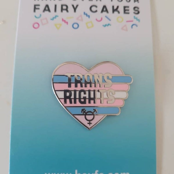 Trans Rights Enamel Pin - Equal Rights Badge - Trans Flag - Etsy