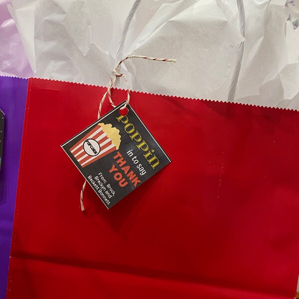 Teacher's Appreciation Popcorn Gift Tags, Teachers Thank You, Thank You ...
