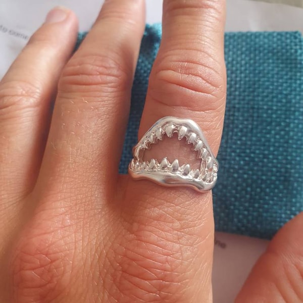 Shark Mouth Ring Made of Silver in Sterling Silver - Etsy