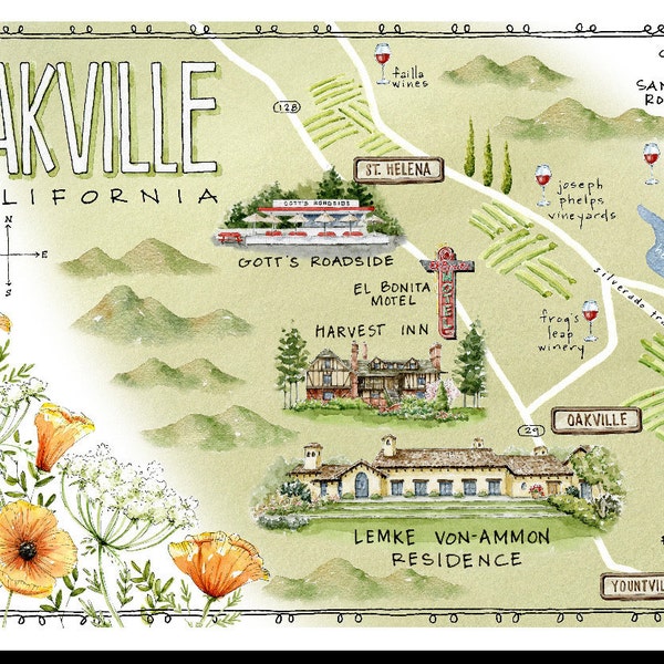 Custom Illustrated Map - Etsy