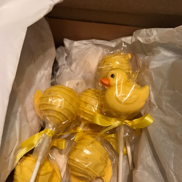 Chocolate Duck, Vanilla Cake Pops (1 Dozen)birthday Baby Shower - Etsy
