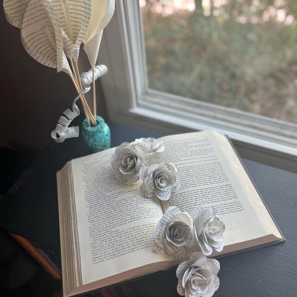 Book Page Calla Lilies (book Flowers) - Etsy