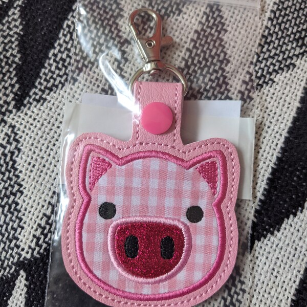 Pig Keychain, Pig Key Chain, Pig Keyring, Pig Key Ring, Hog Keychain ...