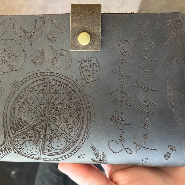 Leather Recipe Book Personalized Cookbook Binder Blank Recipe Book ...
