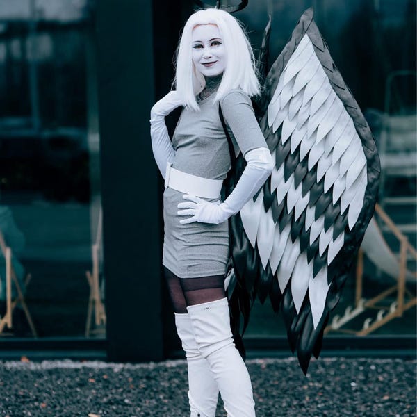 Husk Wings, Black, Red Angel Wings Costume, Hazbin Hotel, Cosplay - Etsy