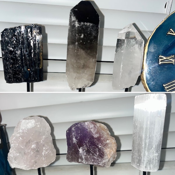 Selenite Stone on Metal Stand, Selenite Mini Pin, Healing Selenite on ...