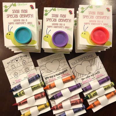 Valentine's Snail Mail Play Doh Gift Card Printable, Special Delivery ...