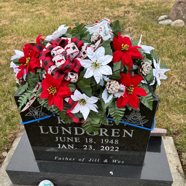 Fall Bow in Bright Colors Cemetery Saddle, Flowers for the Cemetery ...