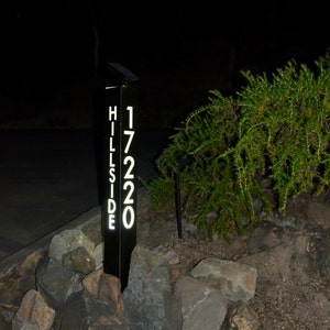 43 Tall Custom Steel Address Sign, Solar Powered LED Lighted. - Etsy