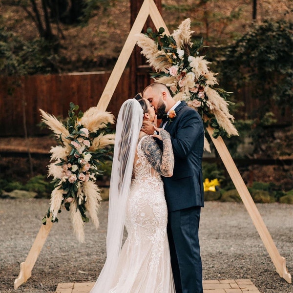 Wood Triangle Wedding Arch | Boho Wedding Triangle Arch | Modern ...