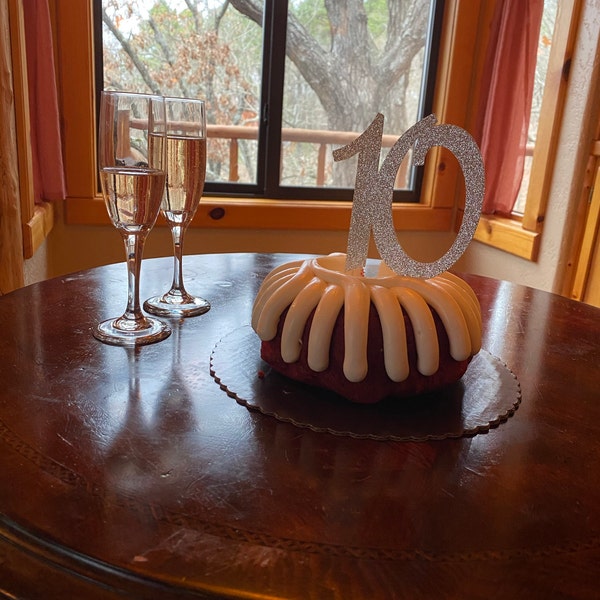 Glitter "10" Ten Cake Topper, 10th Birthday, 10 Year Wedding, Happy ...