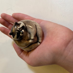 Ceramic Figurine Raccoon 2.36 Collectable Ceramic Sculpture One of Kind ...