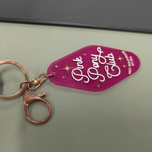Pink Pony Club Acrylic Motel Keychain - Etsy