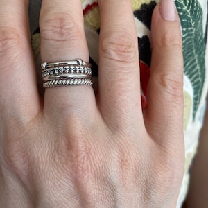 Birthstone Stacking Rings for Mom Silver Gemstone Rings Stack Family ...