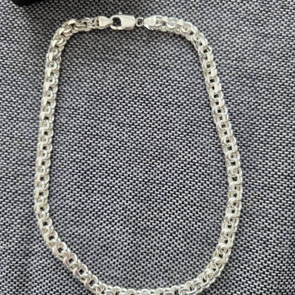 925 Sterling Silver Curb Chain Necklace, Italian Cuban Chain Necklace ...