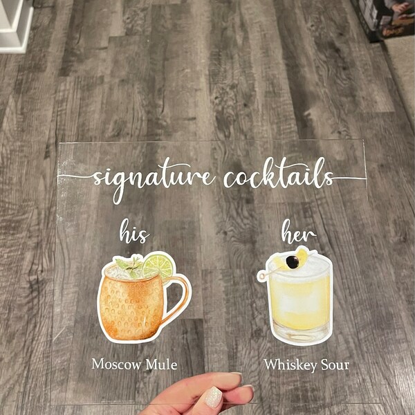 Moscow Mule Sticker, Signature Drink Sticker, Signature Cocktail Sign ...