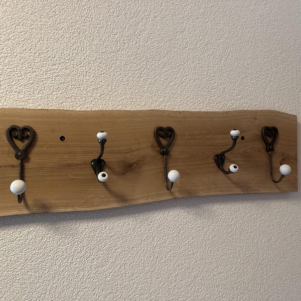 WHITE Ceramic ANTIQUE IRON Cast Iron Rustic Robe Hat and Coat Hooks ...