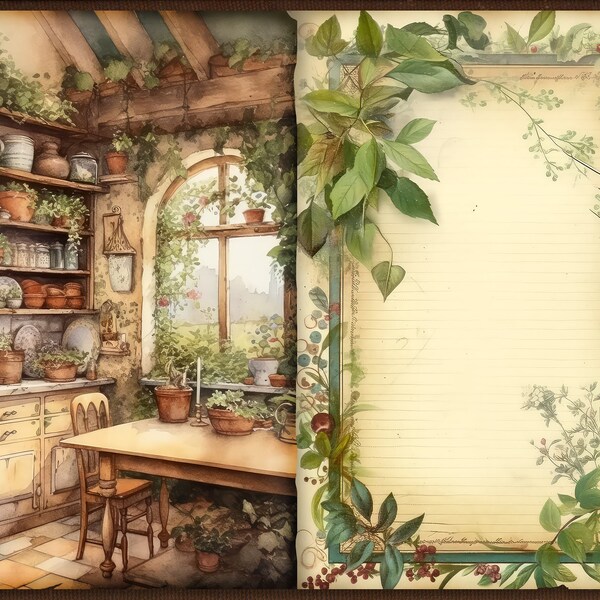 Cottagecore Junk Journal Kit, Cottage Printable, Digital Scrapbook ...