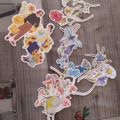 Beautiful Watercolor Handmade Paper Set Handmade Stationary Floral and ...