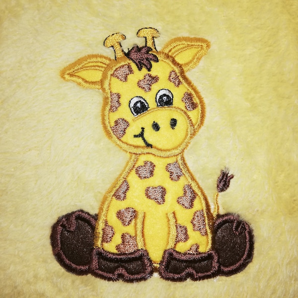 Applique Giraffe Machine Embroidery Design Zoo Baby Cute Safari Animal ...