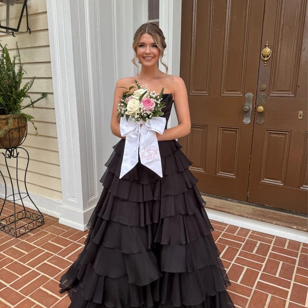 Hoco Custom Embroidered Bouquet Wrap Sash Bow Prom Bouquet Sash With ...