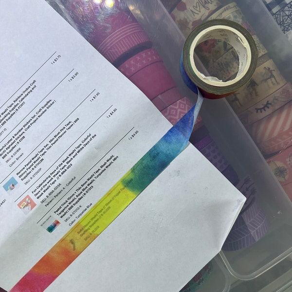 Rainbow Watercolor Washi Tape, Rainbow Ombre Craft Tapes Card Scrapbooking Supplies, Calendaring ...