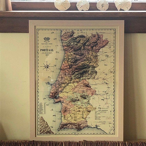 Old Map of Portugal, 1917 Vintage Portugal Map, Antique Map of Portugal ...