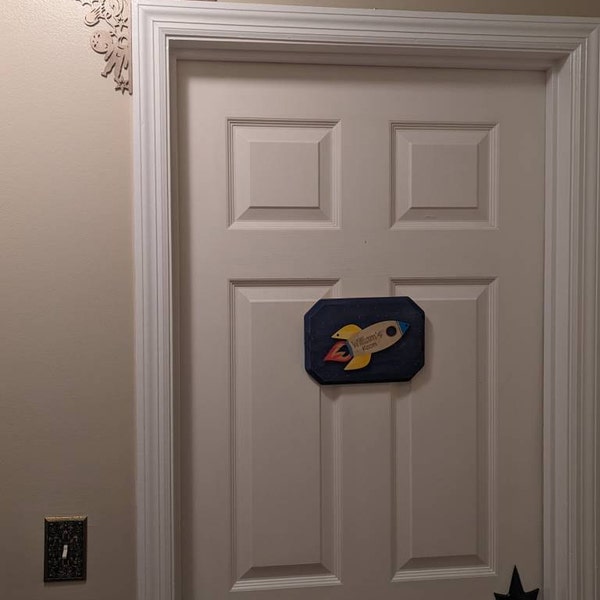 Space Man Outer Space Door or Window Trim, Astronaut Wood Frame Sitter ...