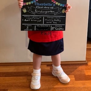 First Day of School Board - Personalised Resalable Chalkboard Sign ...