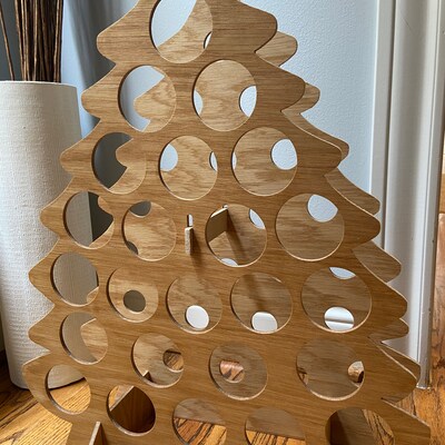 Wine Advent Calendar Wooden Tree Holds Mini Bottles of Wine, Bubbly ...